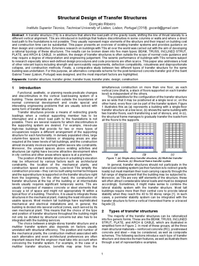 Transfer Structures Design Guide | PDF | Truss | Beam (Structure)
