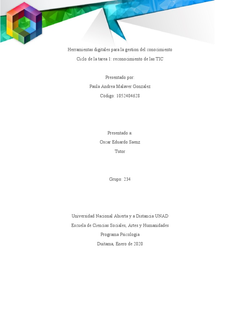 Tarea 1 Reconocimiento Tics Herramientas Digitales | PDF