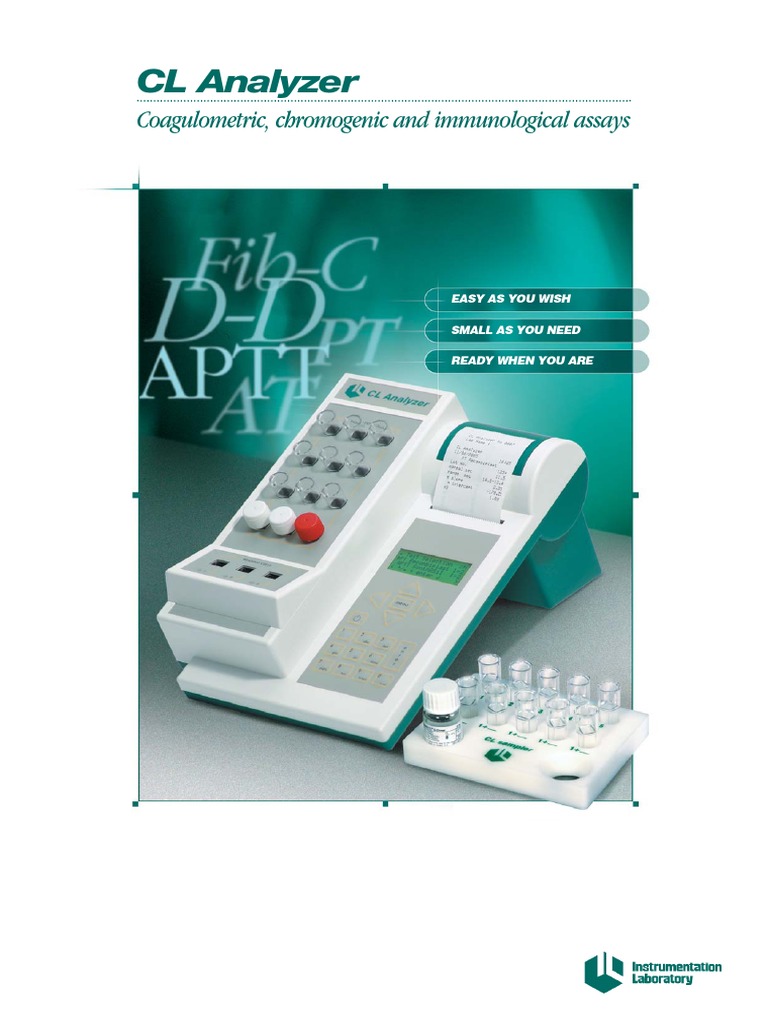 CL Analyzer: Coagulometric, Chromogenic and Immunological Assays | PDF ...