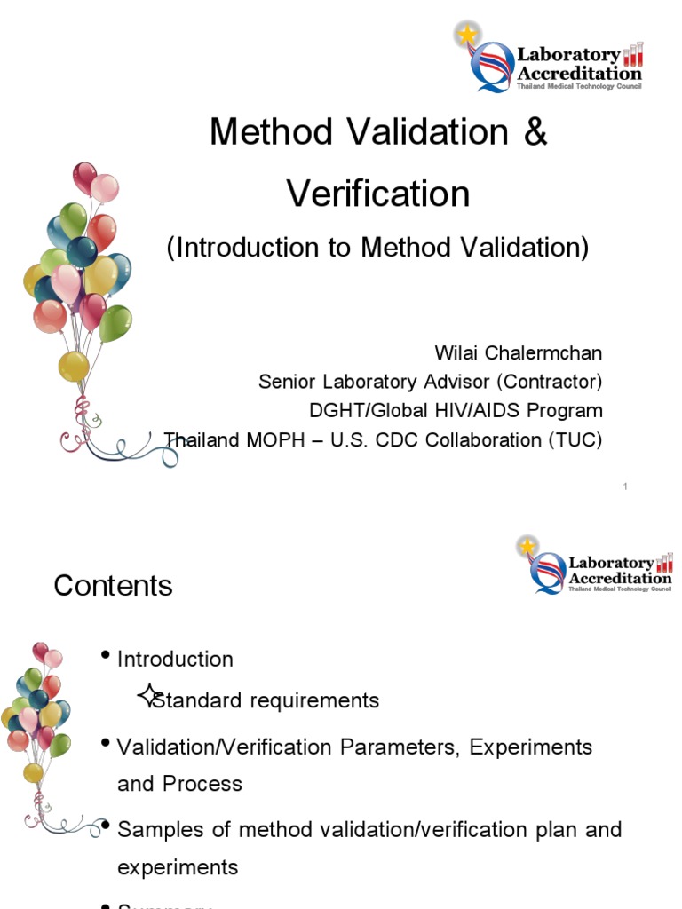 วันที่ 3 พ.ย. 2558 Method validation and verification โดยทนพญ.วิไล ...