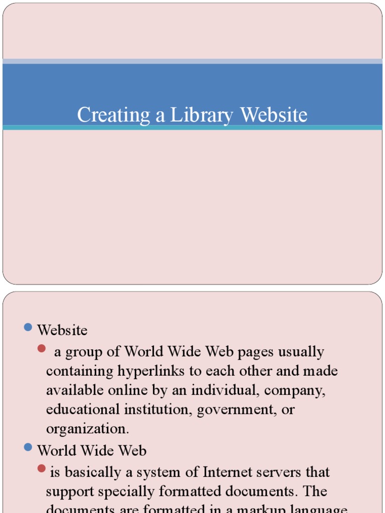 Creating A Library Website | PDF | Websites | Hyperlink