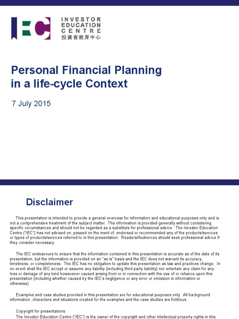 Personal Financial Planning in A Life-Cycle Context: 7 July 2015 | PDF ...