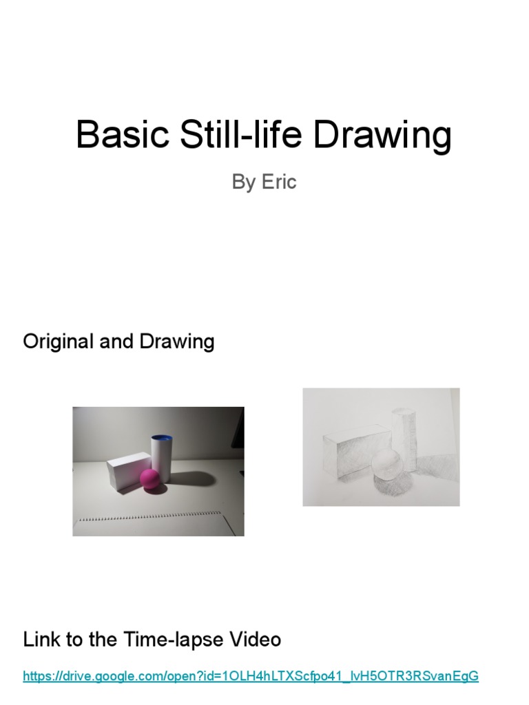 Eric Jeong - DL Lesson 4 - Basic Still-Life Drawing | PDF