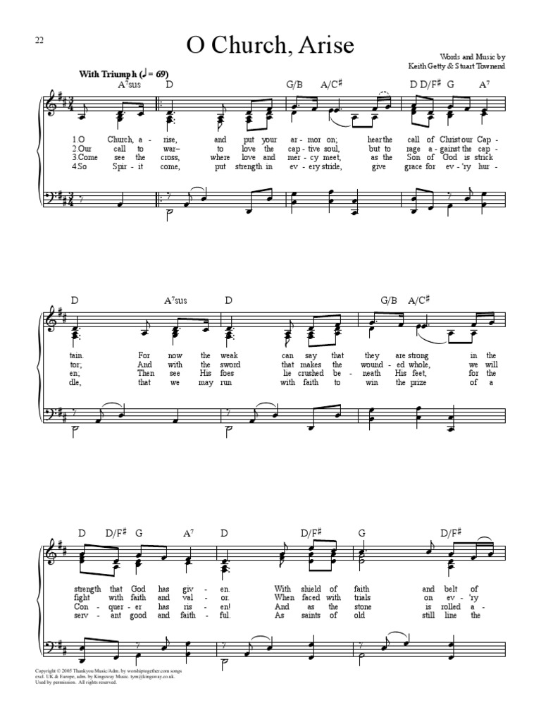 O Church, Arise (D - Sheet Music) | PDF