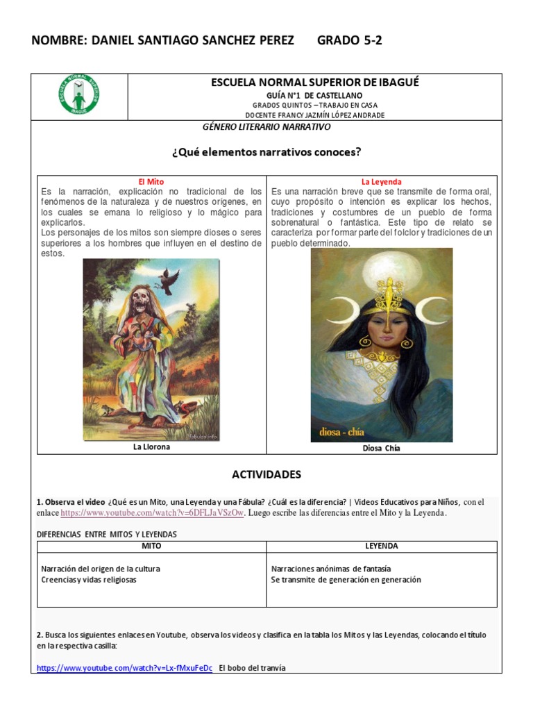 Mitos y Leyendas: Guía de Estudio | PDF | Leyendas | Narrativa