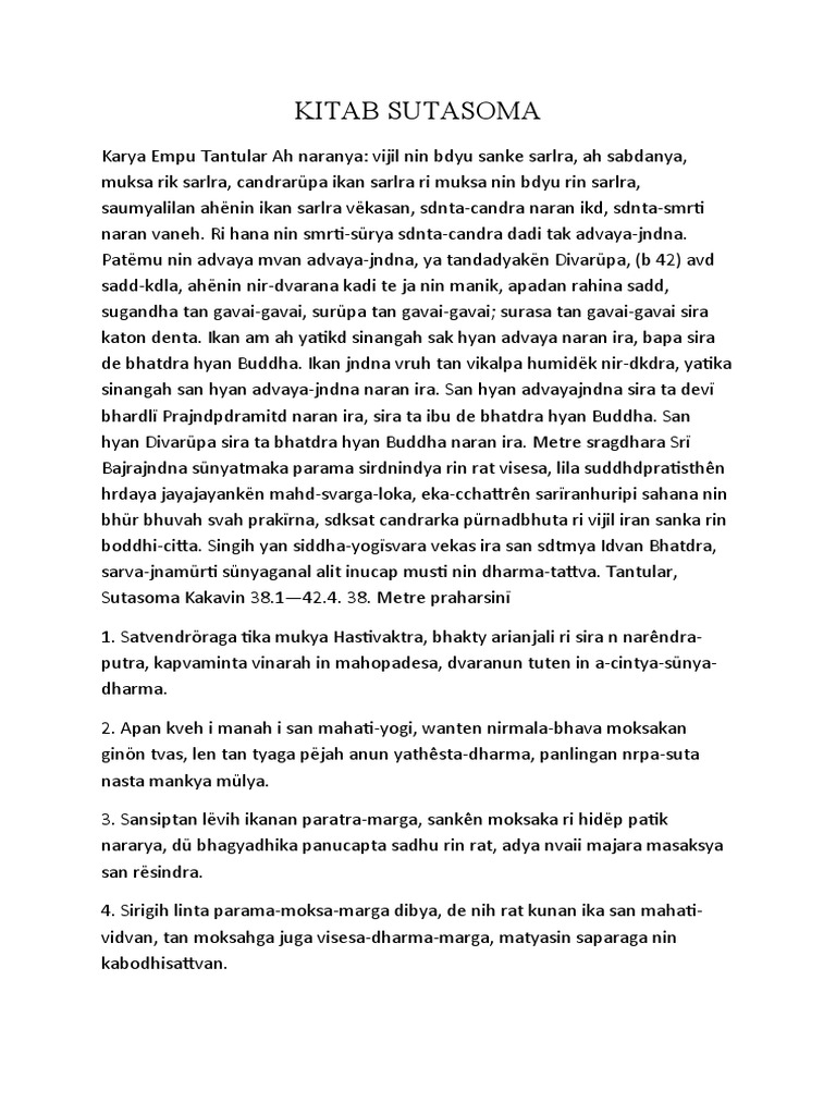 Kitab Sutasoma | PDF | Indian Philosophy | Religious Philosophical Concepts