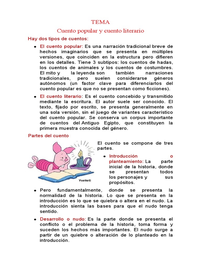 Cuento Popular y Cuento Literario | PDF | Cuentos | Narrativa