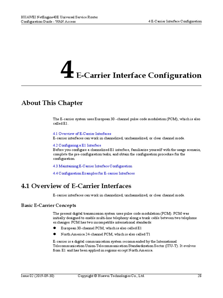 E-Carrier Interface Configuration: About This Chapter | PDF | Computer ...