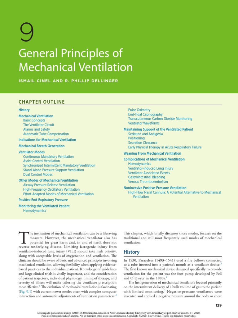 General Principles of Mechanical Ventilation | PDF | Breathing ...
