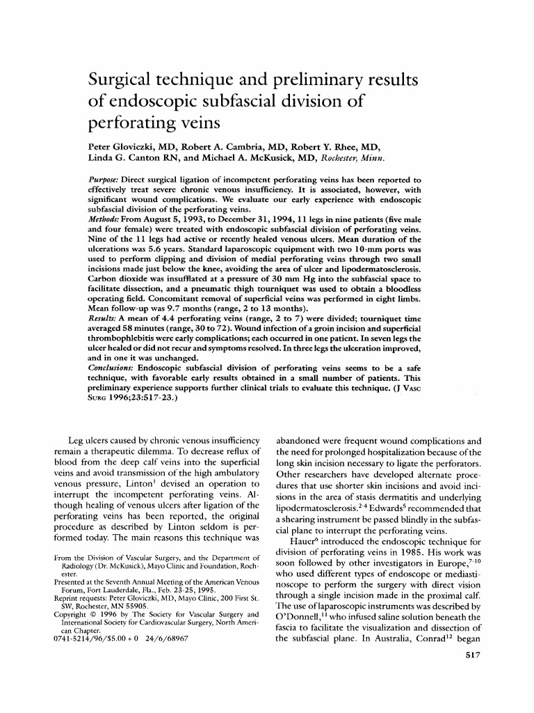 Linton Subfasial | PDF | Varicose Veins | Vein