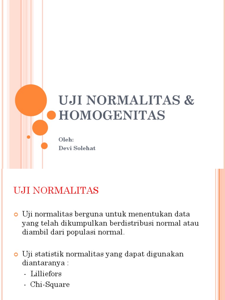 Uji Normalitas & Homogenitas Data | PDF