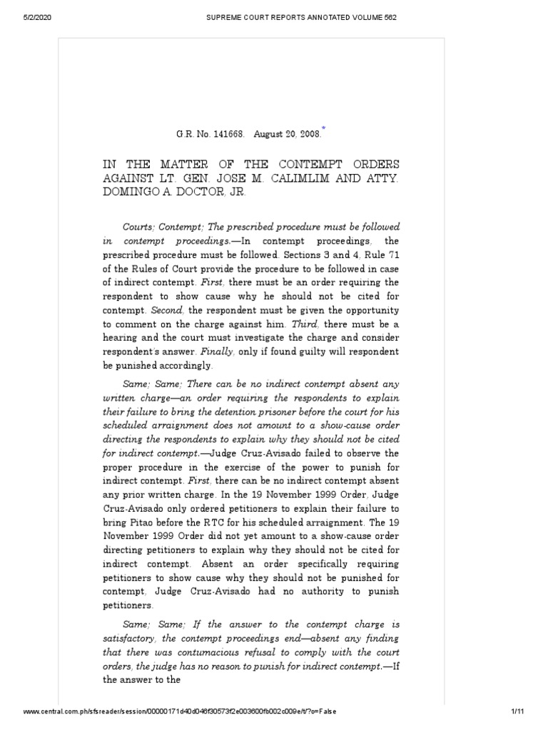 17 in Matter of Contempt PDF | PDF | Contempt Of Court | Arraignment