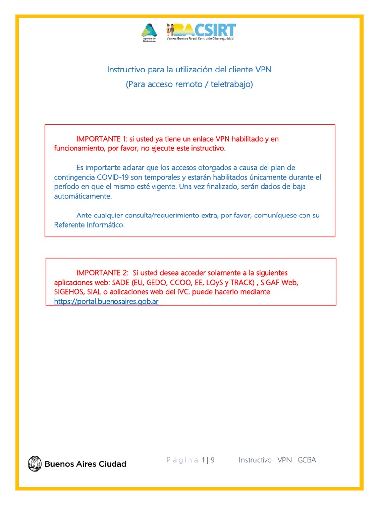 Instructivo VPN Contingencia | PDF | Red privada virtual | Contraseña