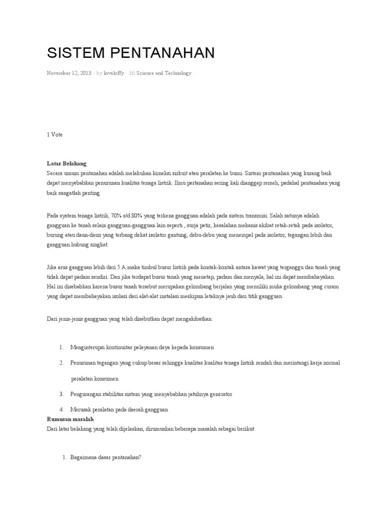 Sistem Pentanahan | PDF