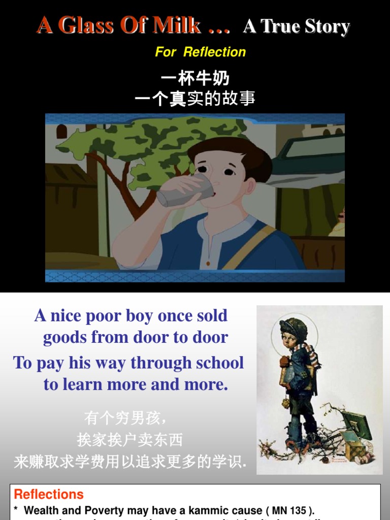 A Glass of Milk ... A True Story For Reflection | PDF | Karma | Gratitude