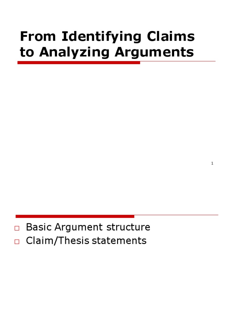 From Identifying Claims To Analyzing Arguments | PDF | Text Messaging ...