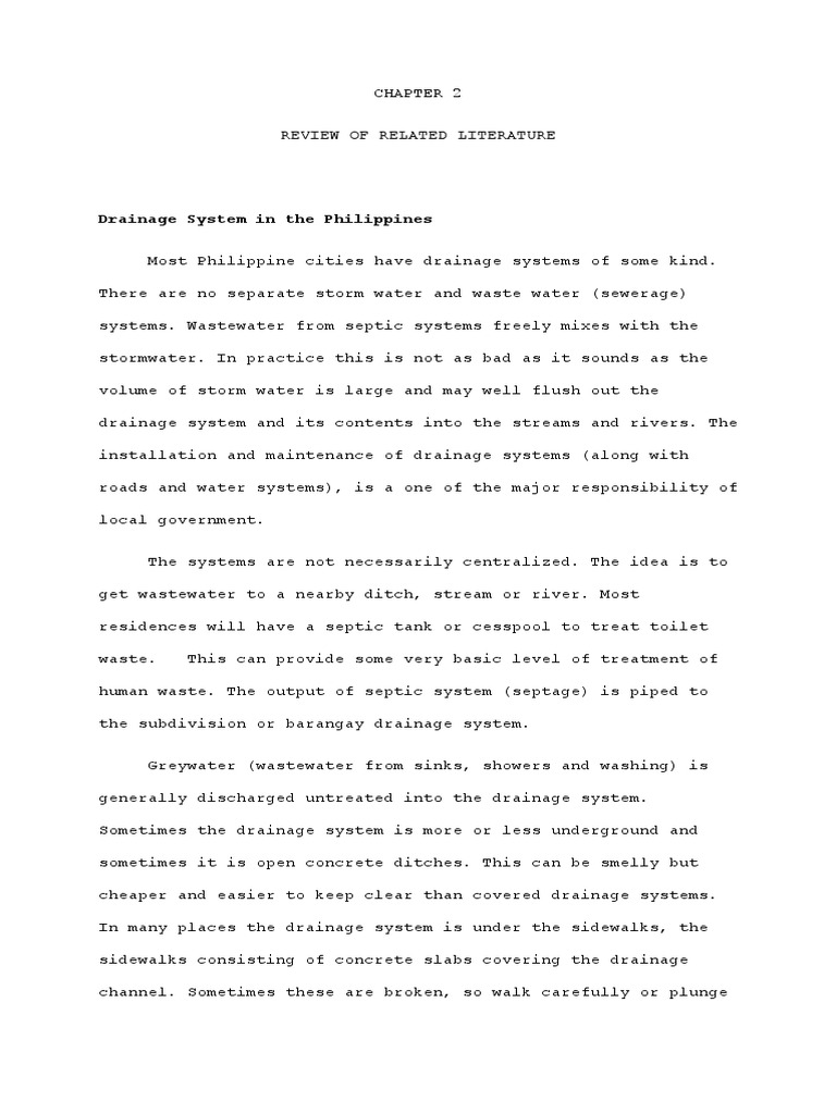 Chapter 2-RRL | PDF | Drainage | Wastewater
