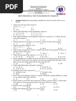 1st Quarter Exam in Math 10 | PDF | Division (Mathematics) | Arithmetic