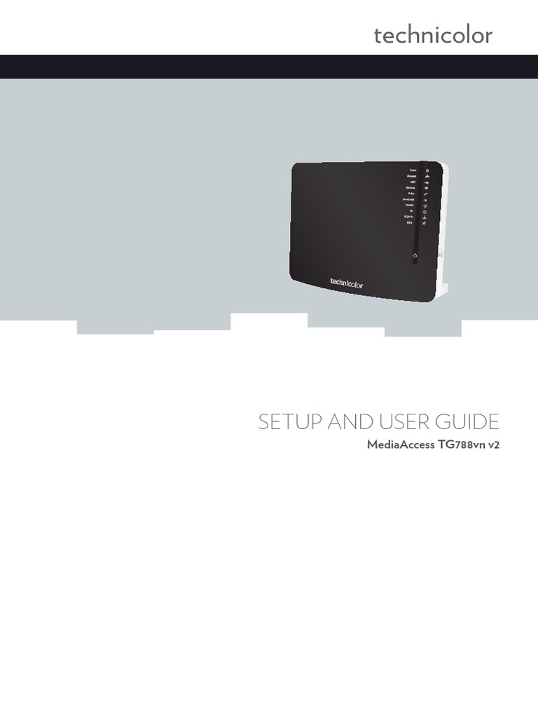Setup and User Guide: Mediaaccess Tg788Vn V2 | PDF | Digital Subscriber ...