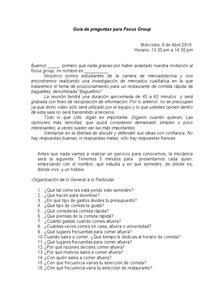 Guia de Focus Group | PDF