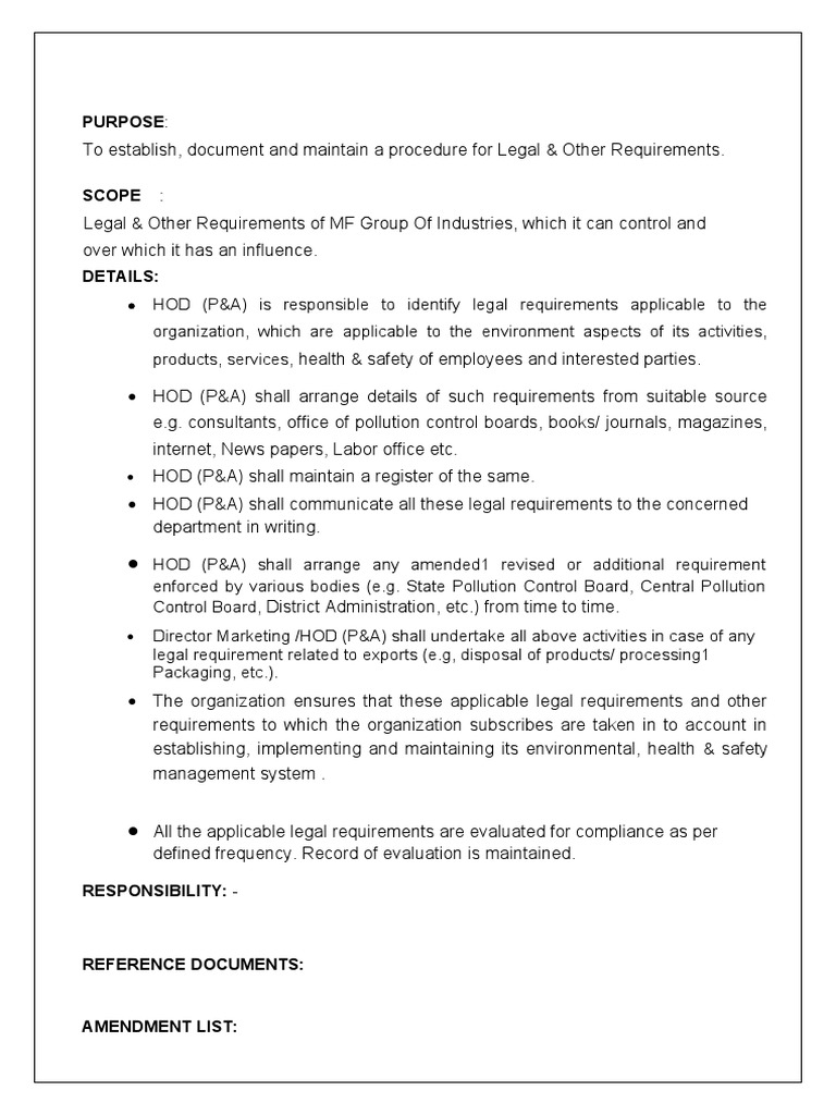 Legal & Other Requirement | PDF