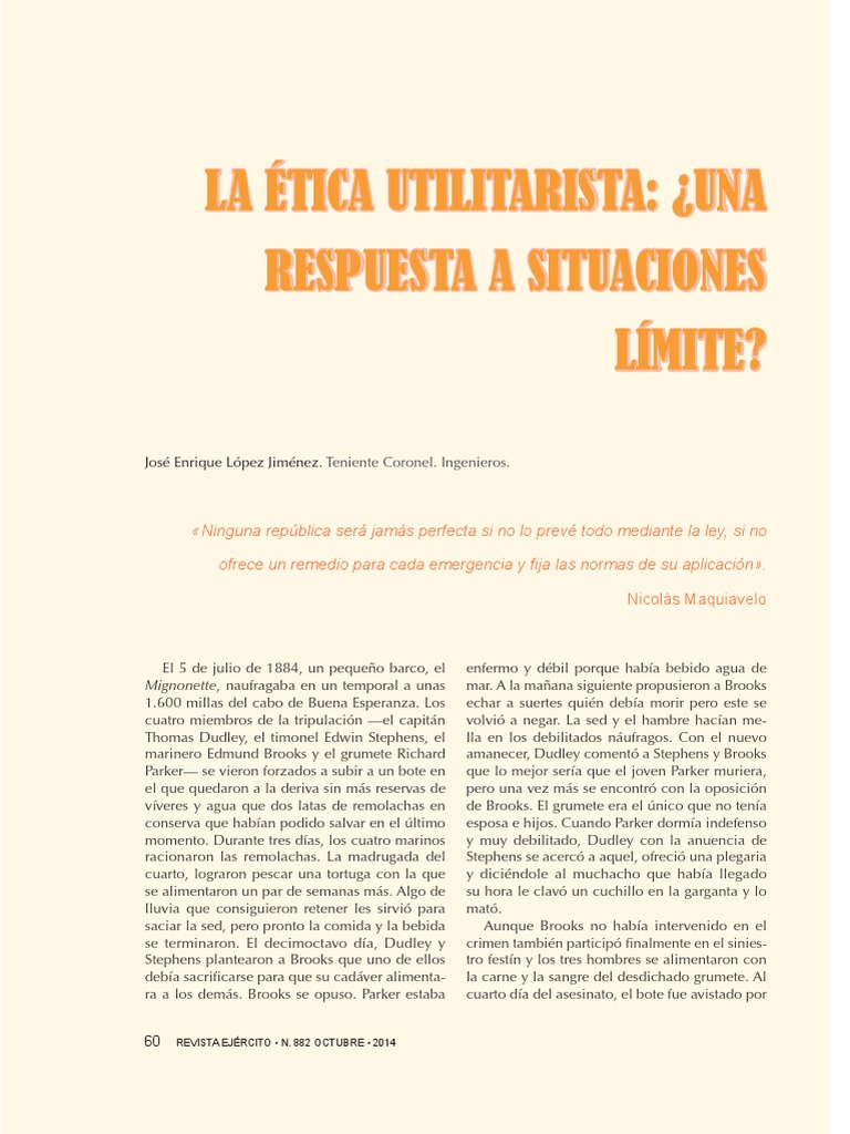 Etica Utilitarista y Situaciones Limite | PDF | Utilitarismo | John ...