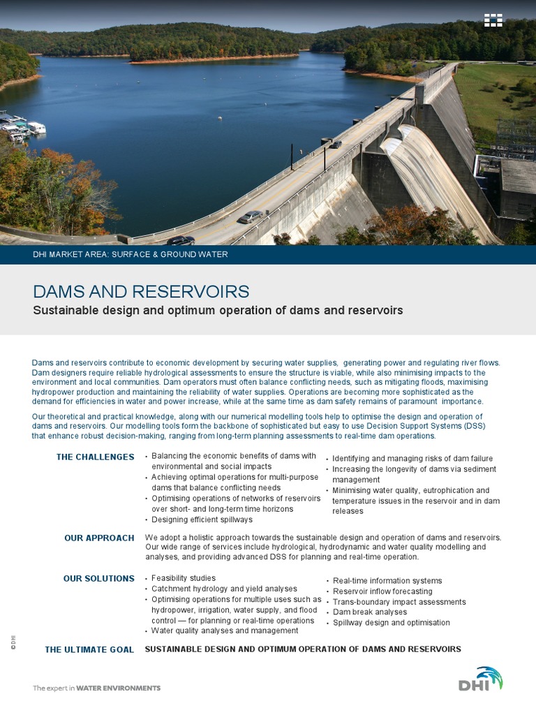 DHI - Surface - Ground - Dams and Reservoirs - OverView - Flyer | PDF ...