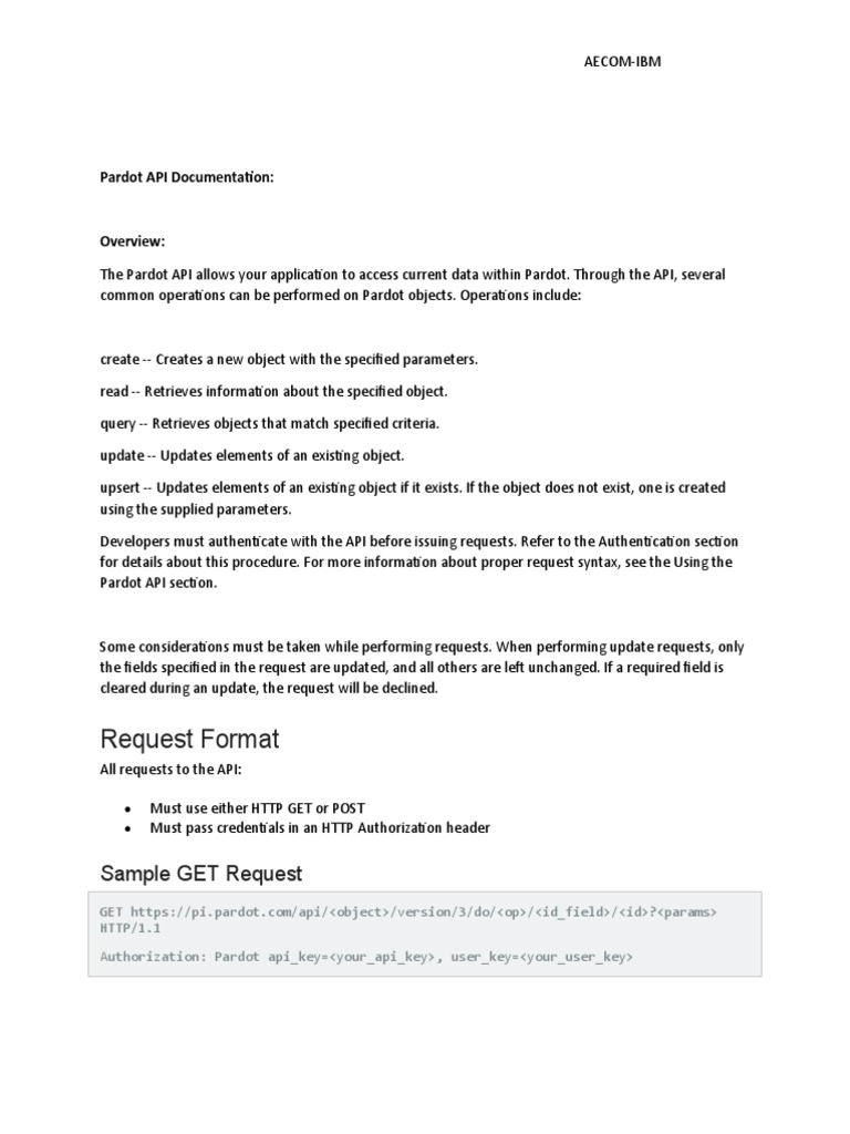 Pardot API Documentation | PDF | Json | Application Programming Interface