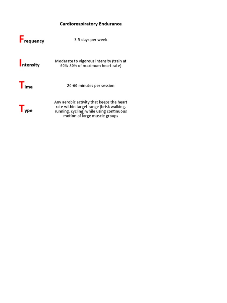 Cardiorespiratory and Strength Training Guide | PDF