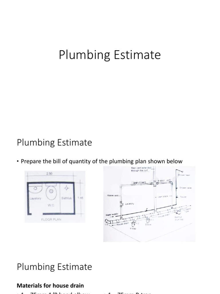 Plumbing Estimate | PDF | Plumbing | Tools