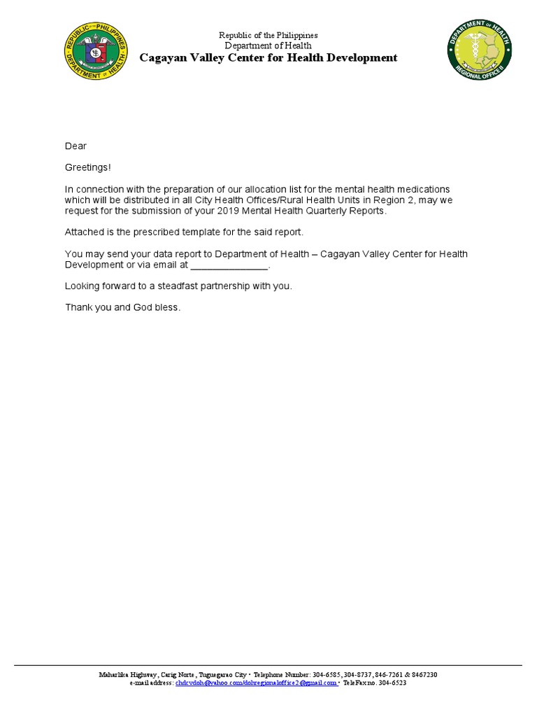 Cagayan Valley Center For Health Development: Republic of The ...