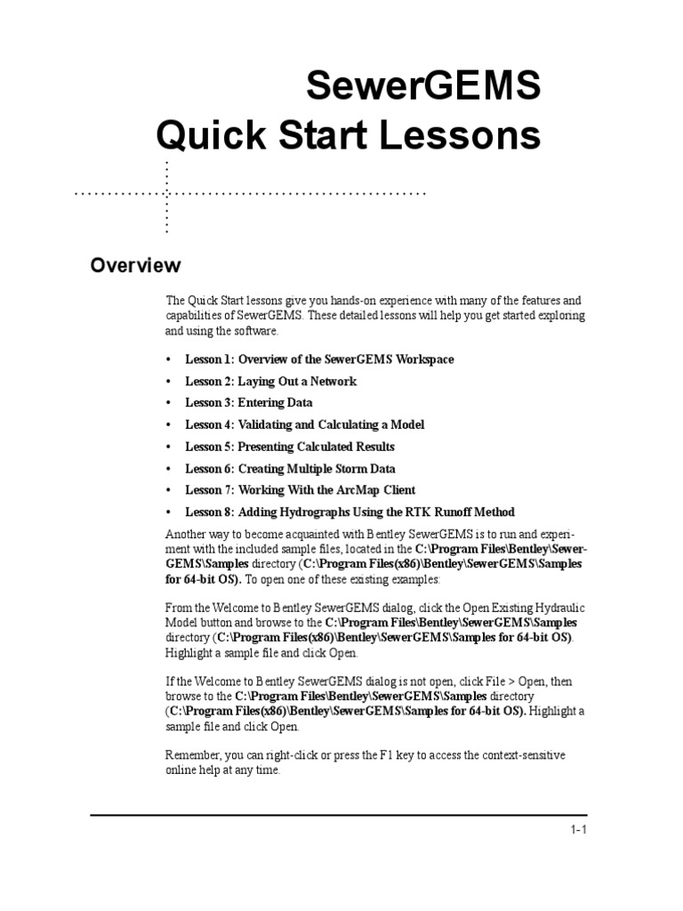 SewerGEMS QuickStart | PDF | Icon (Computing) | Computer File