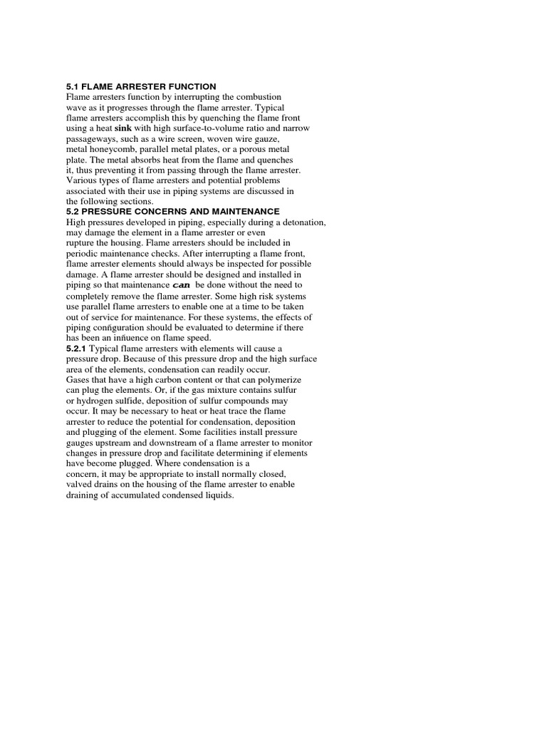 5.1 Flame Arrester Function | PDF | Home & Garden | Technology & Engineering