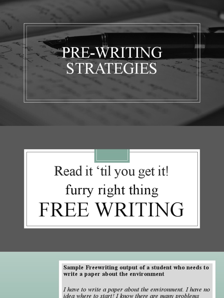 7 Pre Writing | PDF | Brainstorming | Learning