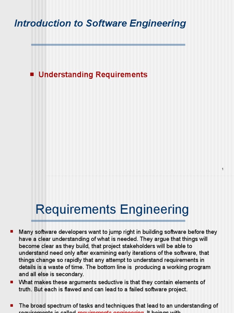 Introduction To Software Engineering: Understanding Requirements | PDF | Use Case | System