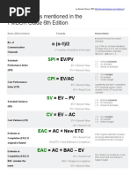 PMP Formulas Cheat Sheet | PDF | Net Present Value | Discounted Cash Flow