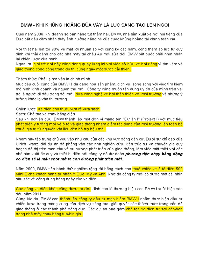 DAP AN-Case Study - BMW | PDF