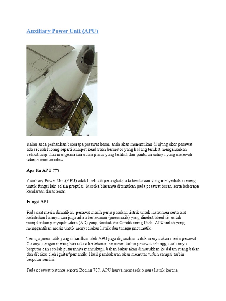Auxiliary Power Unit | PDF