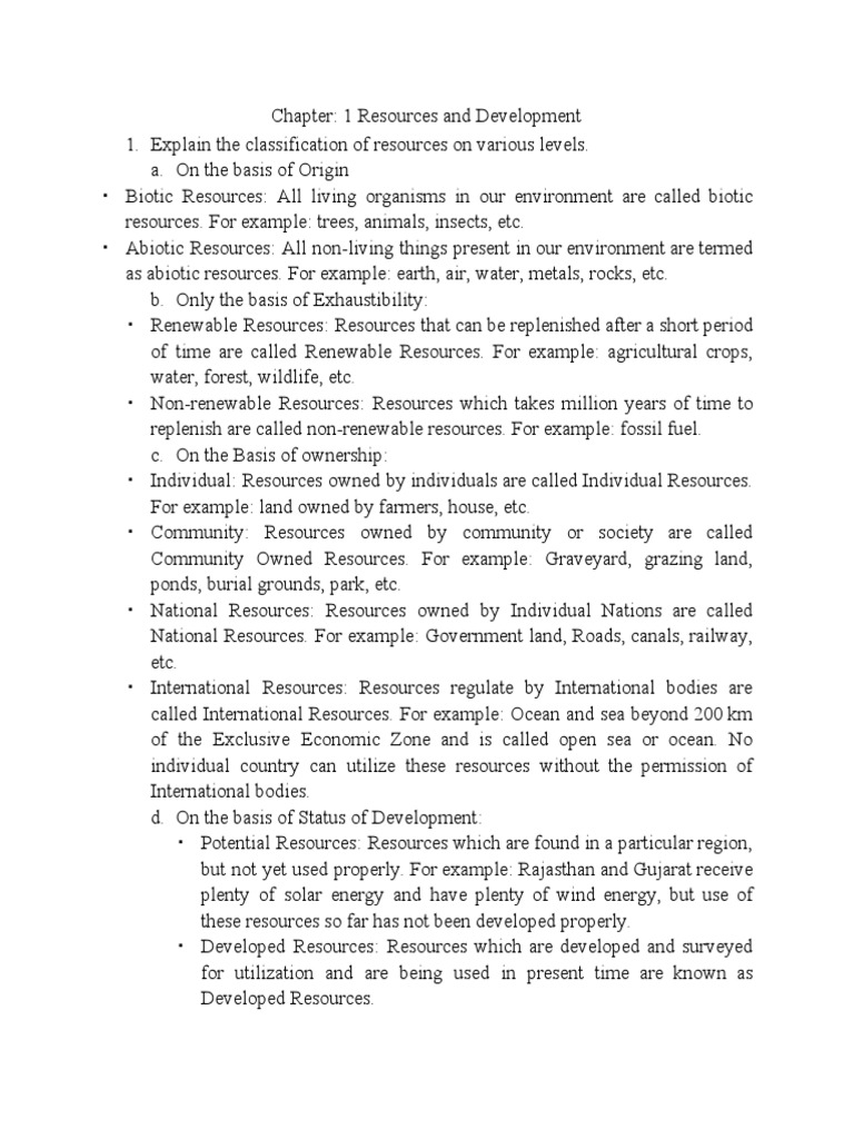 Class 10 CH.1 Geography Notes | PDF | Resource | Erosion
