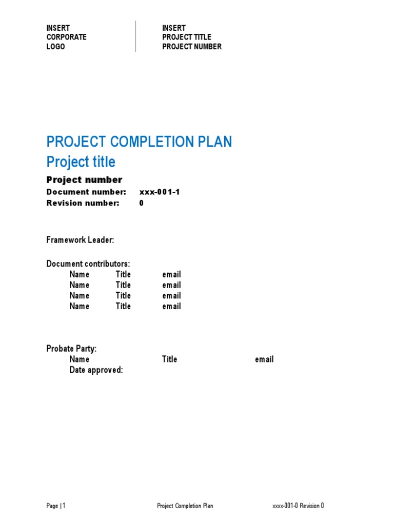 Project Completion Plan Project Title | PDF | Computer File ...