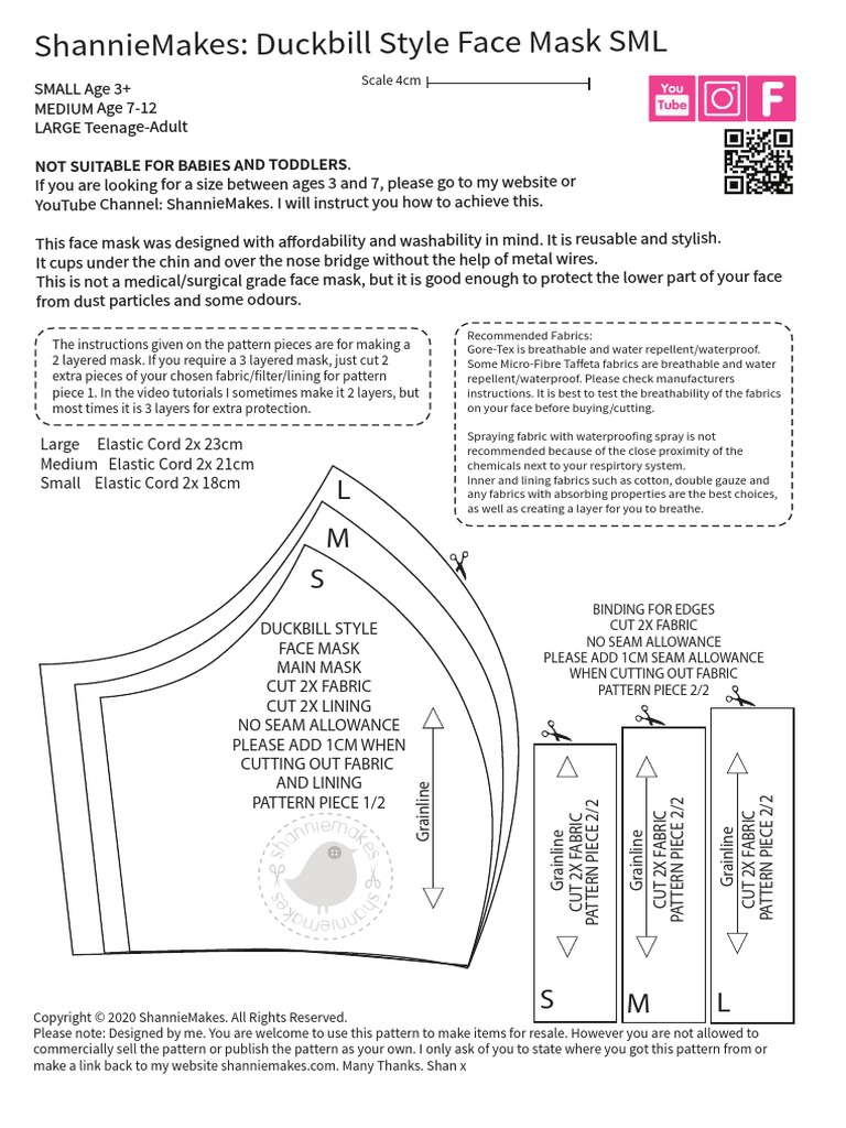 Duckbill Style Size SML | PDF | Textiles | Materials