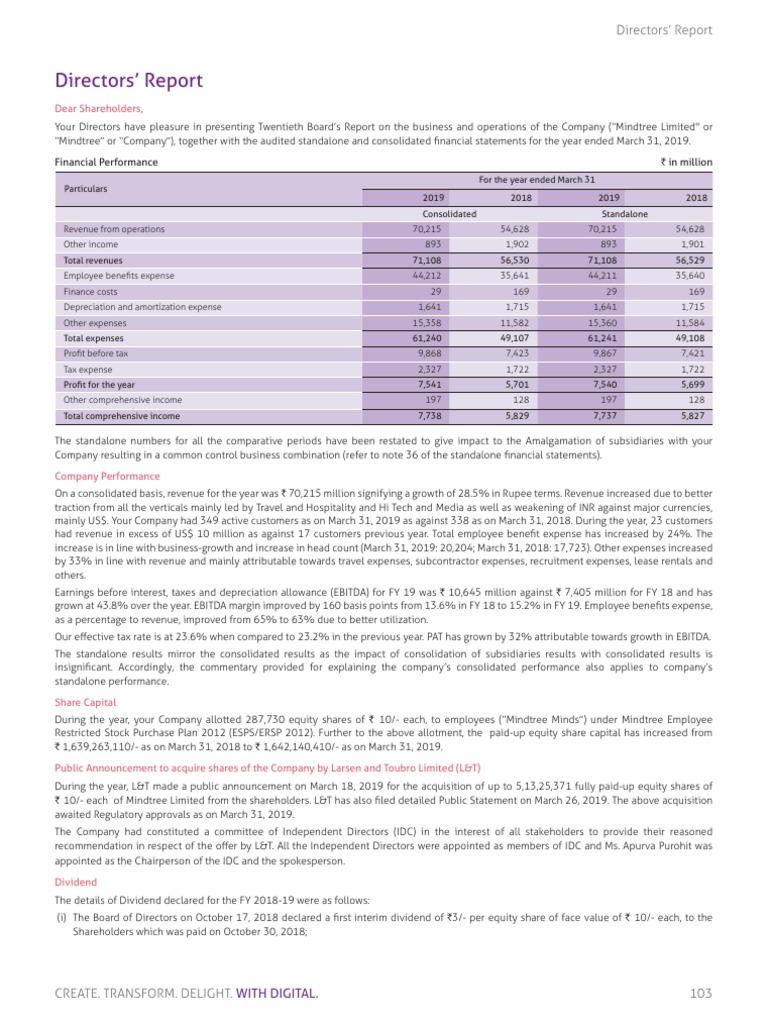 Directors Report | PDF | Audit Committee | Audit