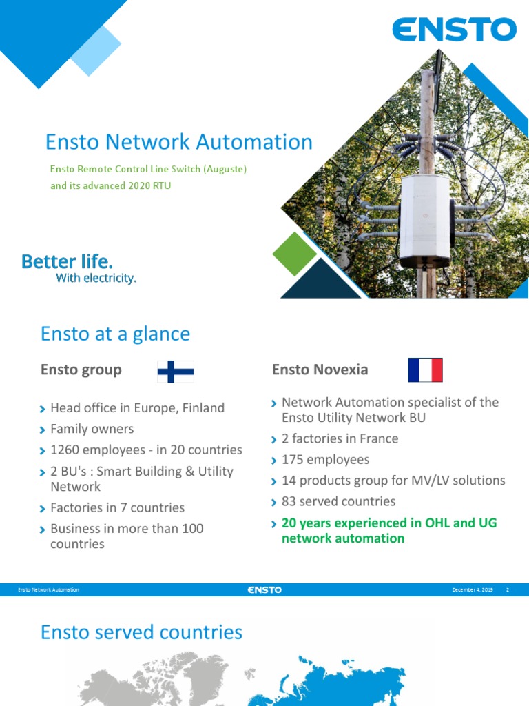 Ensto Network Automation: Ensto Remote Control Line Switch (Auguste ...