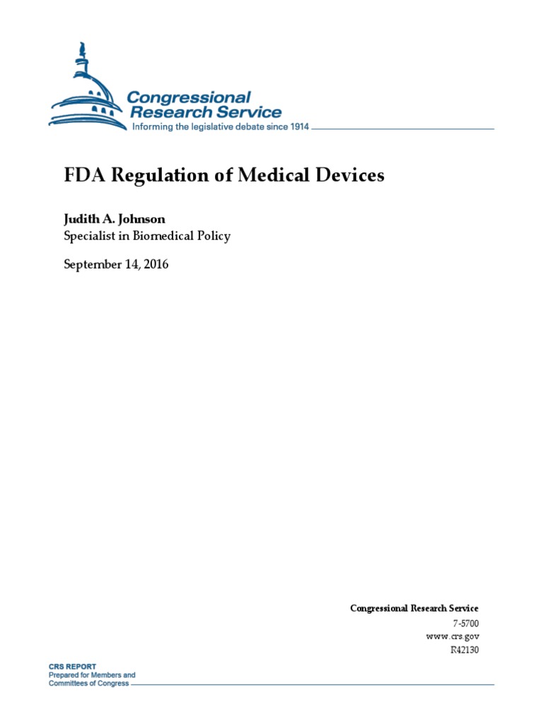 FDA Regulation of Medical Devices | PDF | Federal Food | Food And Drug ...