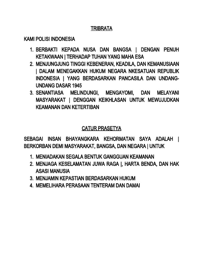 Tribrata Dan Catur Prasetya | PDF | Politik