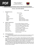 Social Case Study Report | PDF | Hospital | Health Care