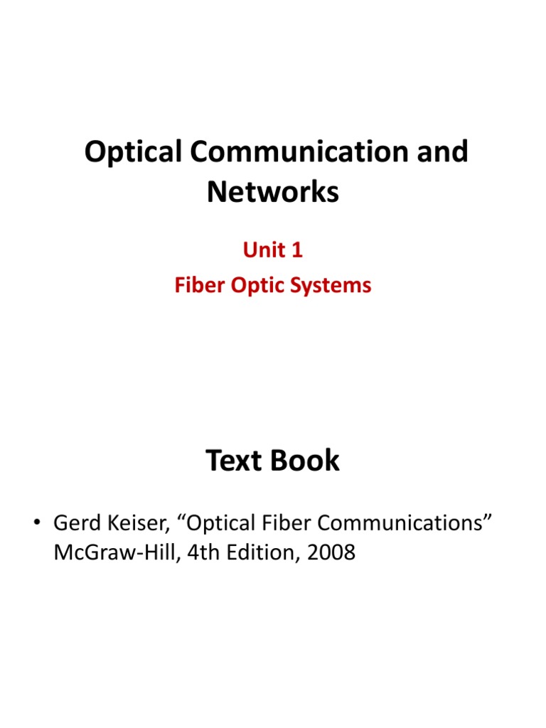 Unit1 Evolution of Optical Communication | PDF | Data Transmission ...