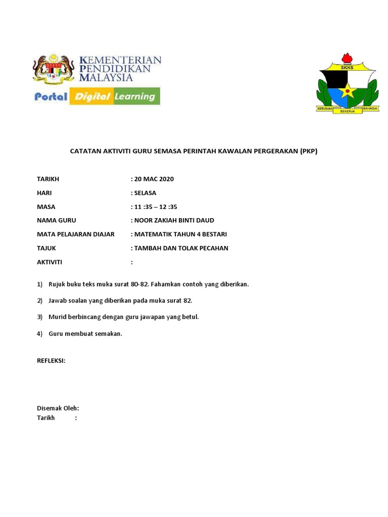 RPH PKP Matematik Tahun 4 Bestari 2020 | PDF