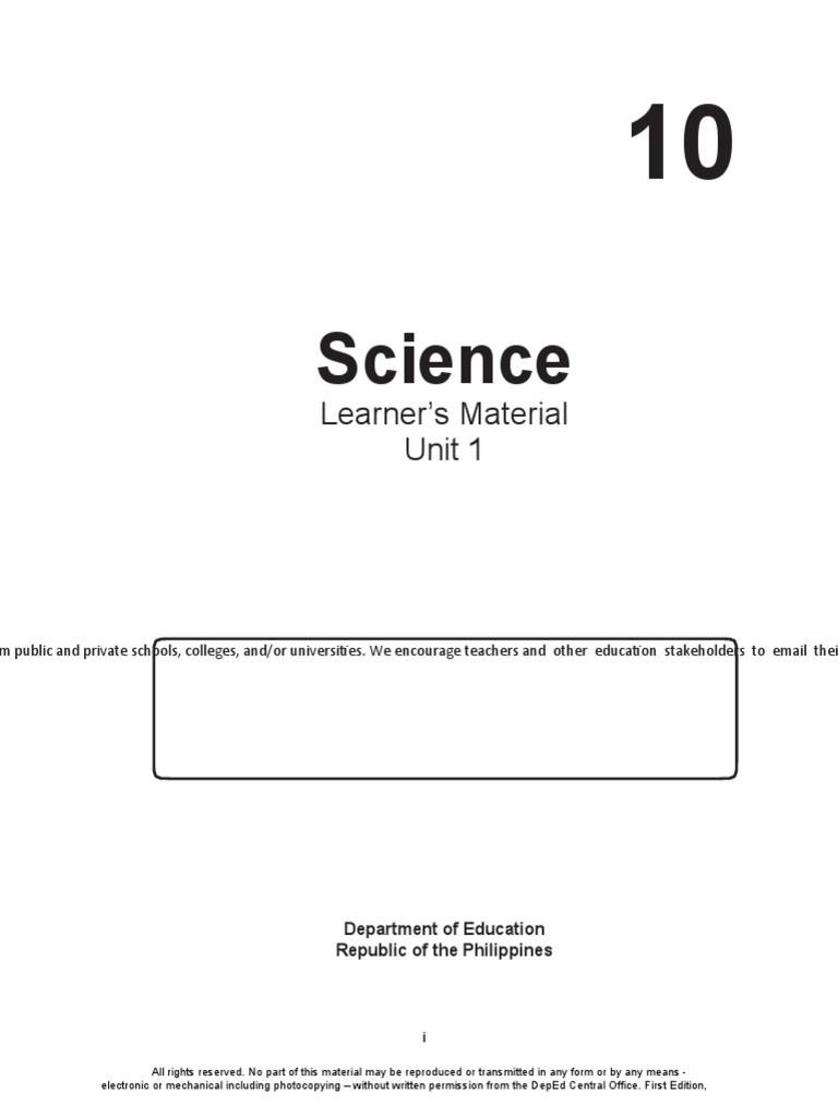 Sci10 LM U1 | PDF | Plate Tectonics | Rift
