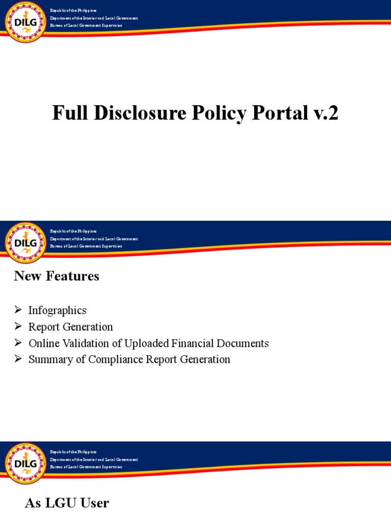Full Disclosure Policy Portal v.2 | PDF | Login | Cyberspace